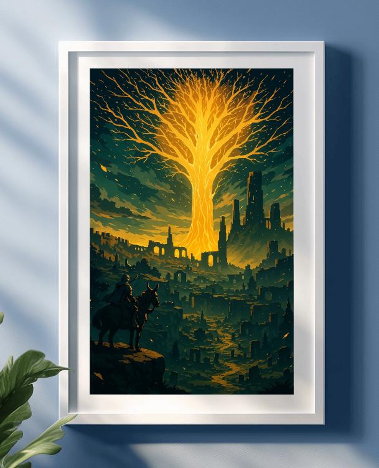 Erdtree Fantasy Poster - Elden Ring Inspired Art Print - Dark Fantasy ...