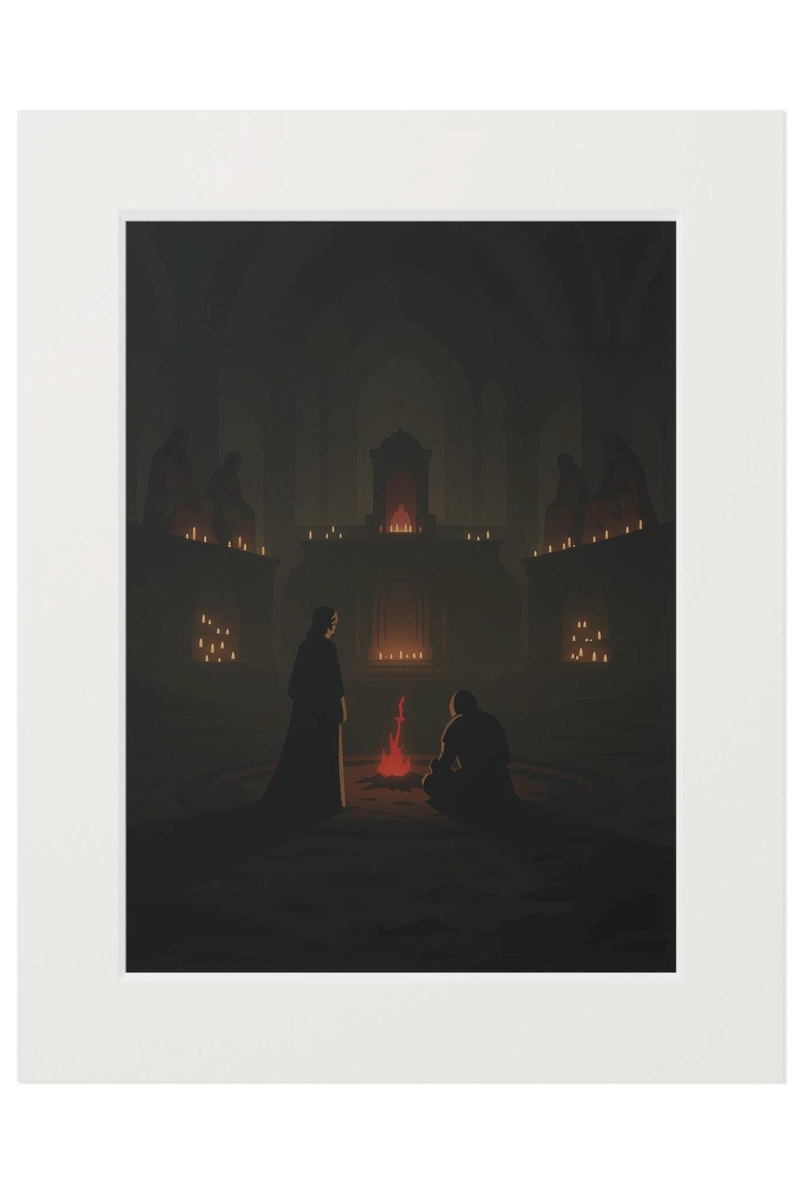 Firelink Shrine Art Print - Dark Souls Poster - Bonfire Minimalist ...