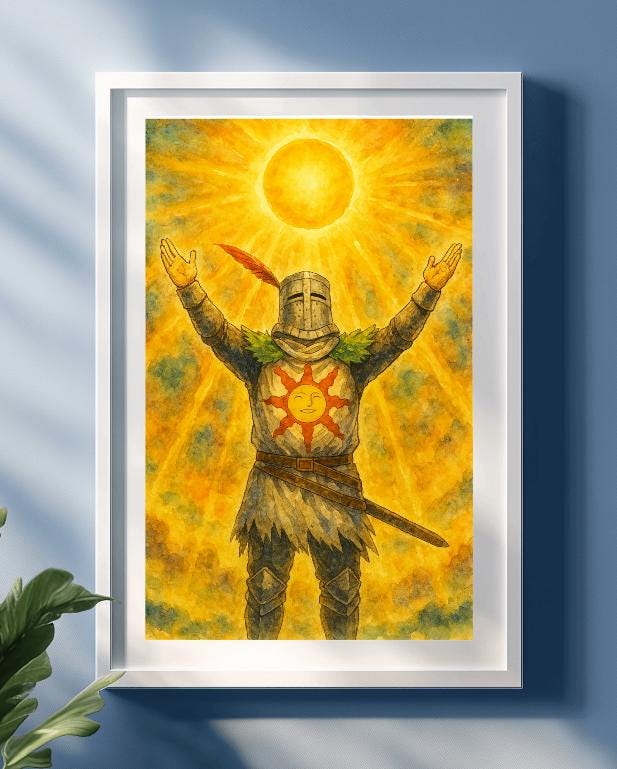 Praise the Sun Art Print - Solaire Dark Souls Poster - Etsy