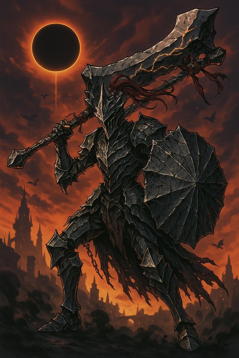 Dragonslayer Armour – Dark Souls 3 Boss Battle Art Print | Gothic ...