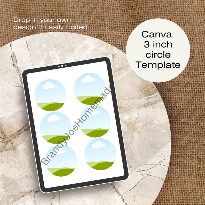 3 Inch Circle Canva Template - Etsy