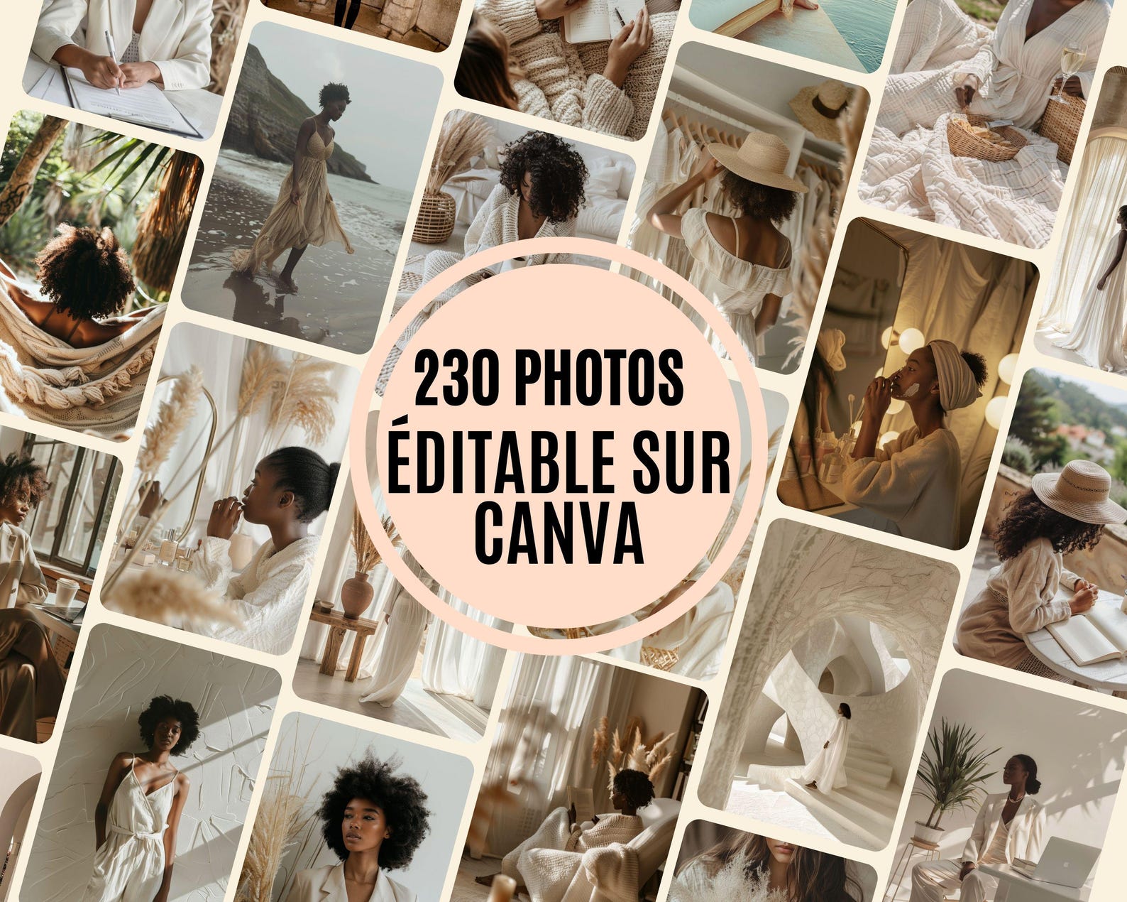 Faceless Melanin Aesthetic Photos, Natural Beige Boho Chic Stock Photos ...