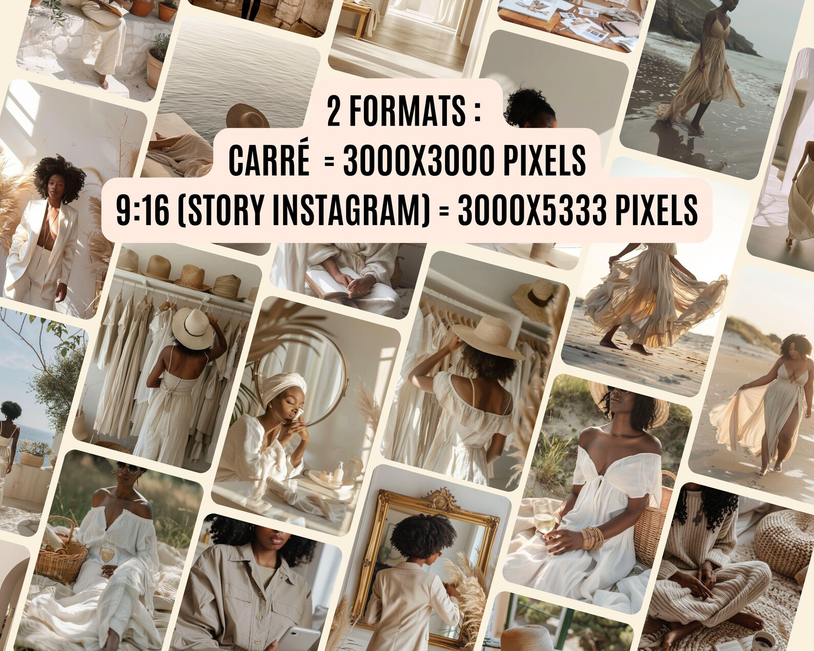 Faceless Melanin Aesthetic Photos, Natural Beige Boho Chic Stock Photos ...