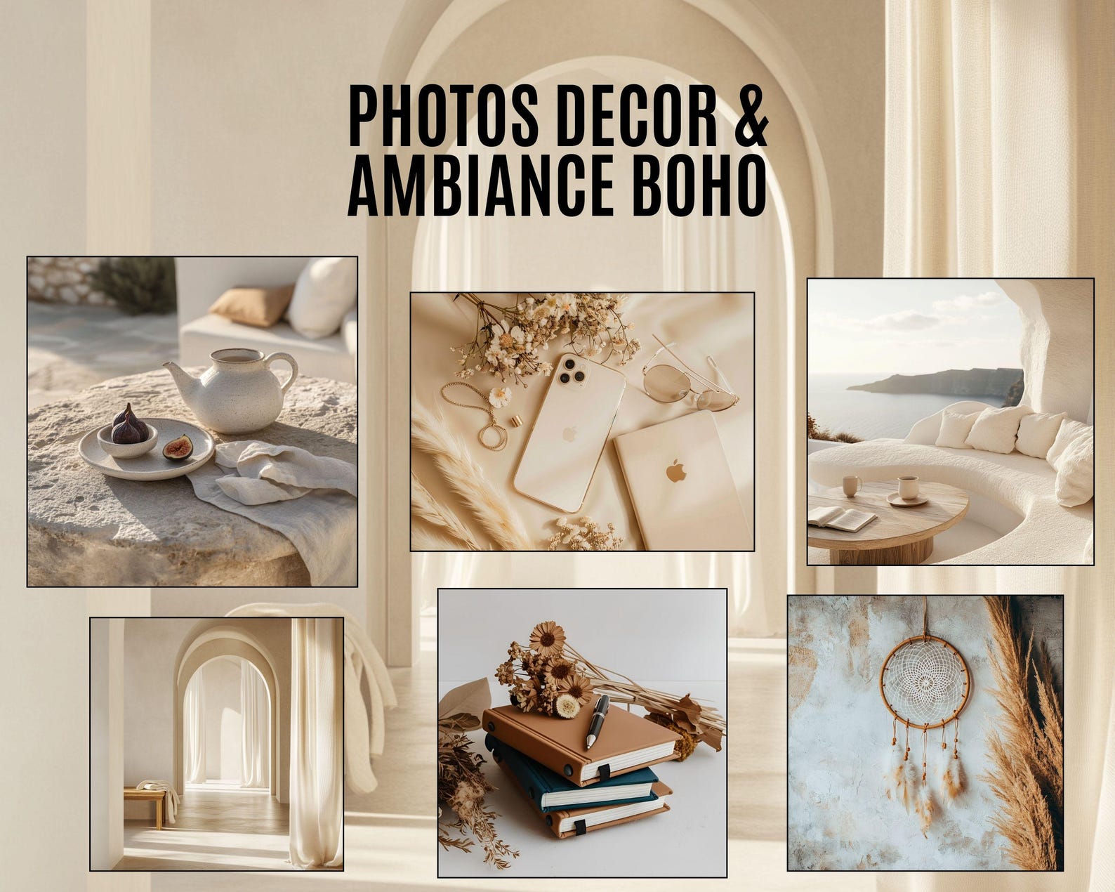 Faceless Melanin Aesthetic Photos, Natural Beige Boho Chic Stock Photos ...