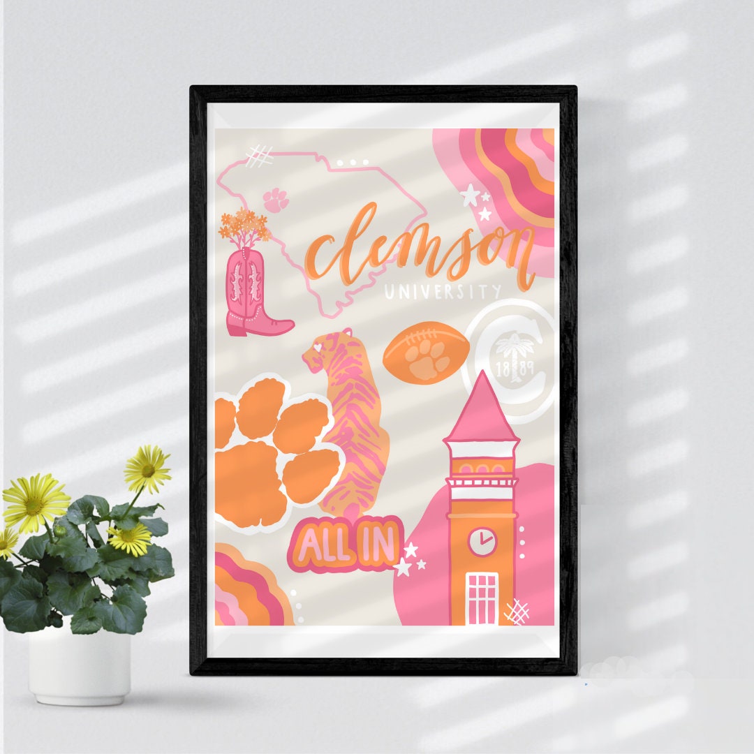 Clemson Digital Art Print - Etsy