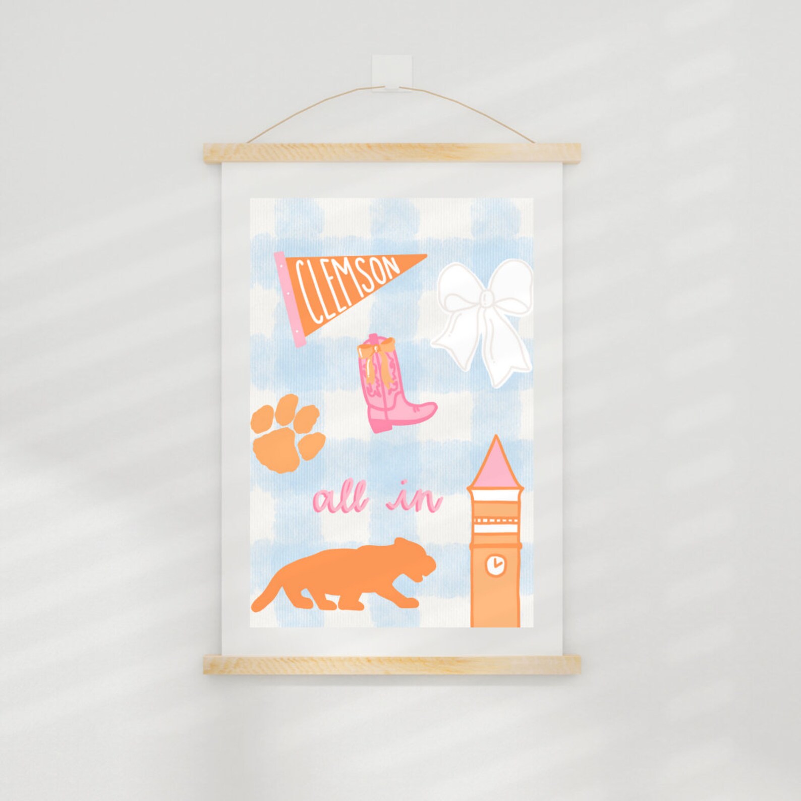 Clemson Digital Art Print - Etsy