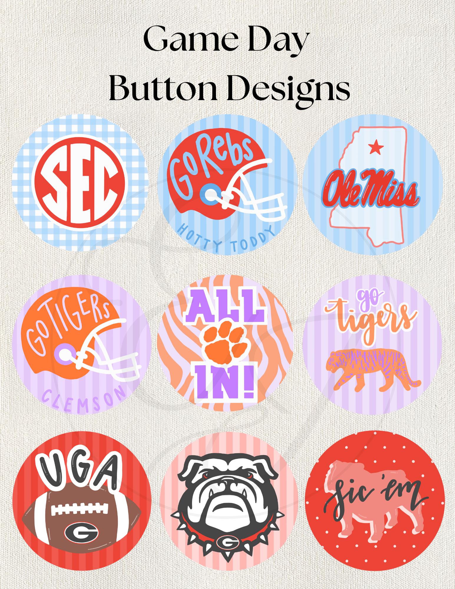 Gameday Button Designs - Digital PNG - Etsy