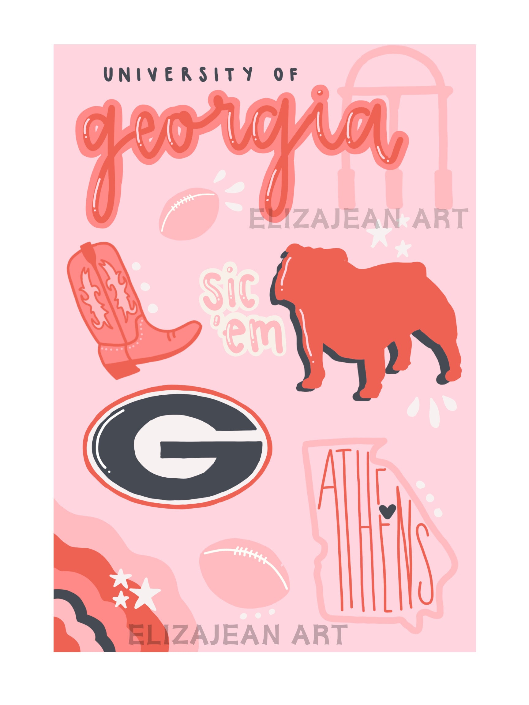 UGA Digital Art Print - Etsy