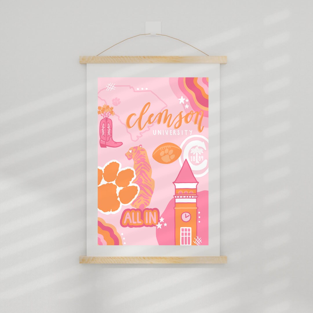 Clemson Digital Art Print - Etsy