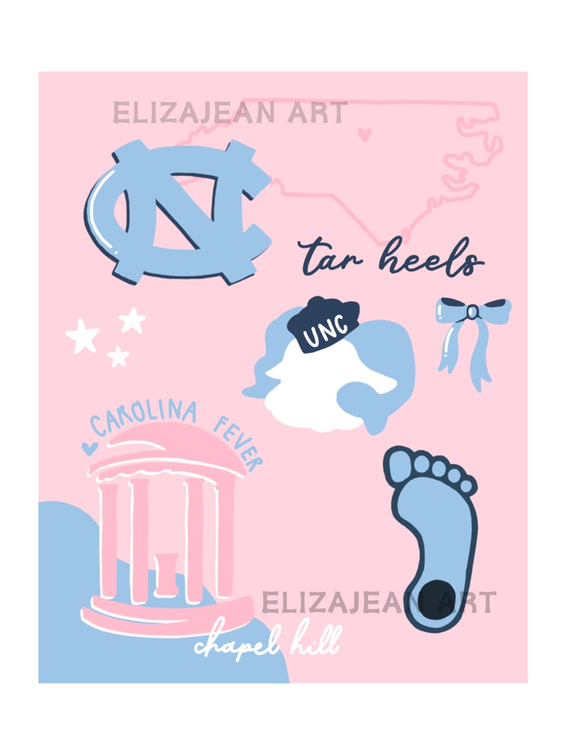 UNC Digital Art Print - Etsy