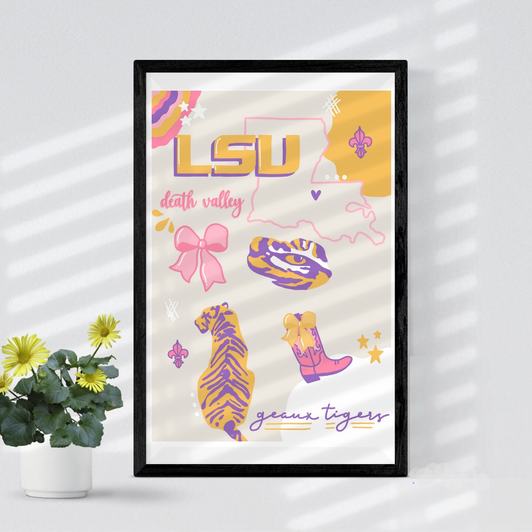 LSU Digital Art Print - Etsy