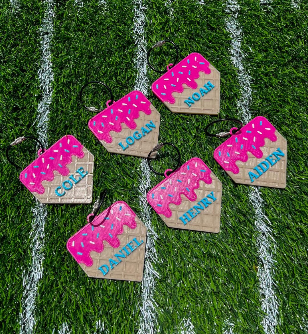 Custom Baseball Bag Tag – Ice Cream Drip - Home Plate – Personalized ...