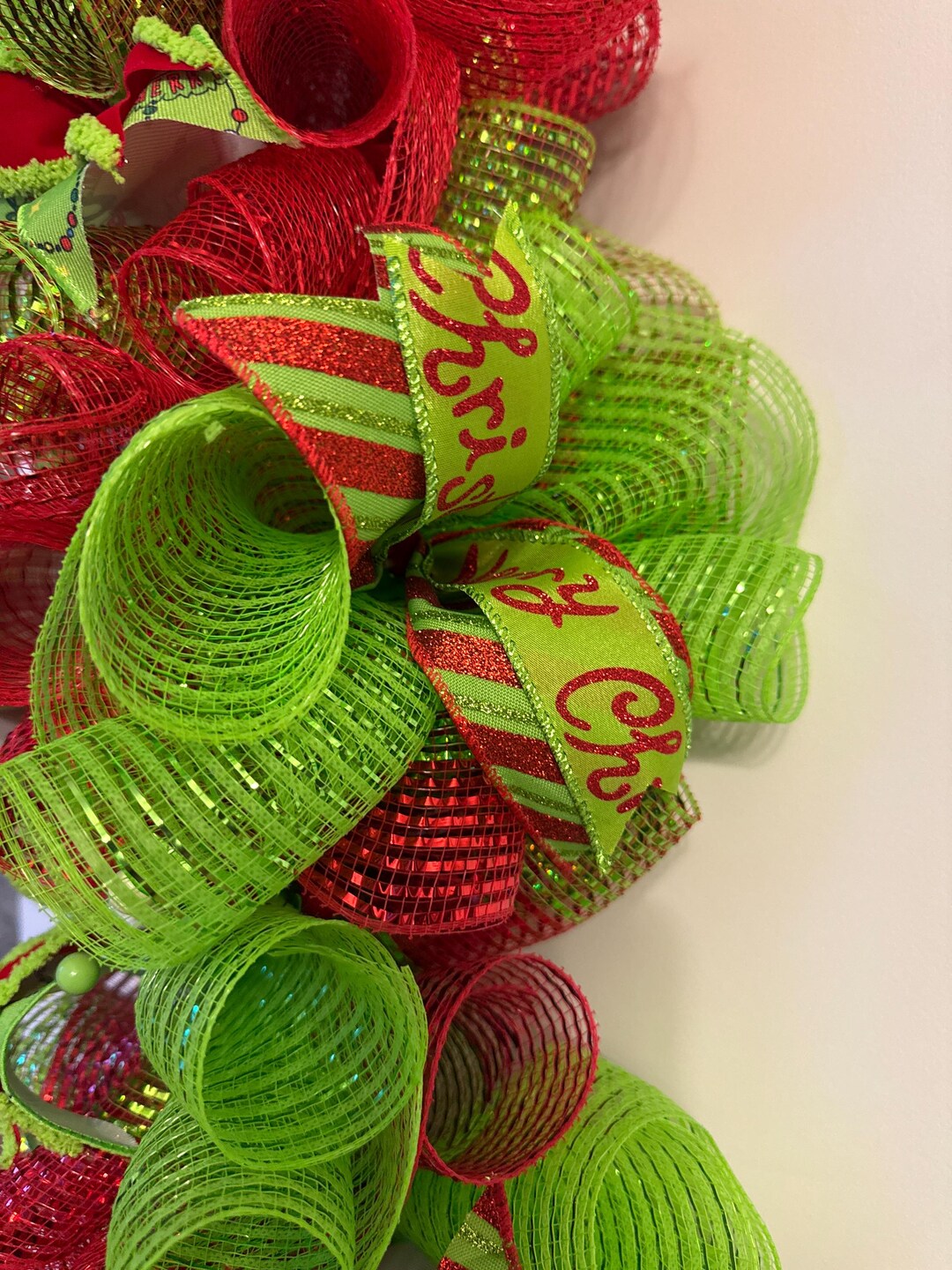 Grinch Inspired Christmas Door Swag - Etsy