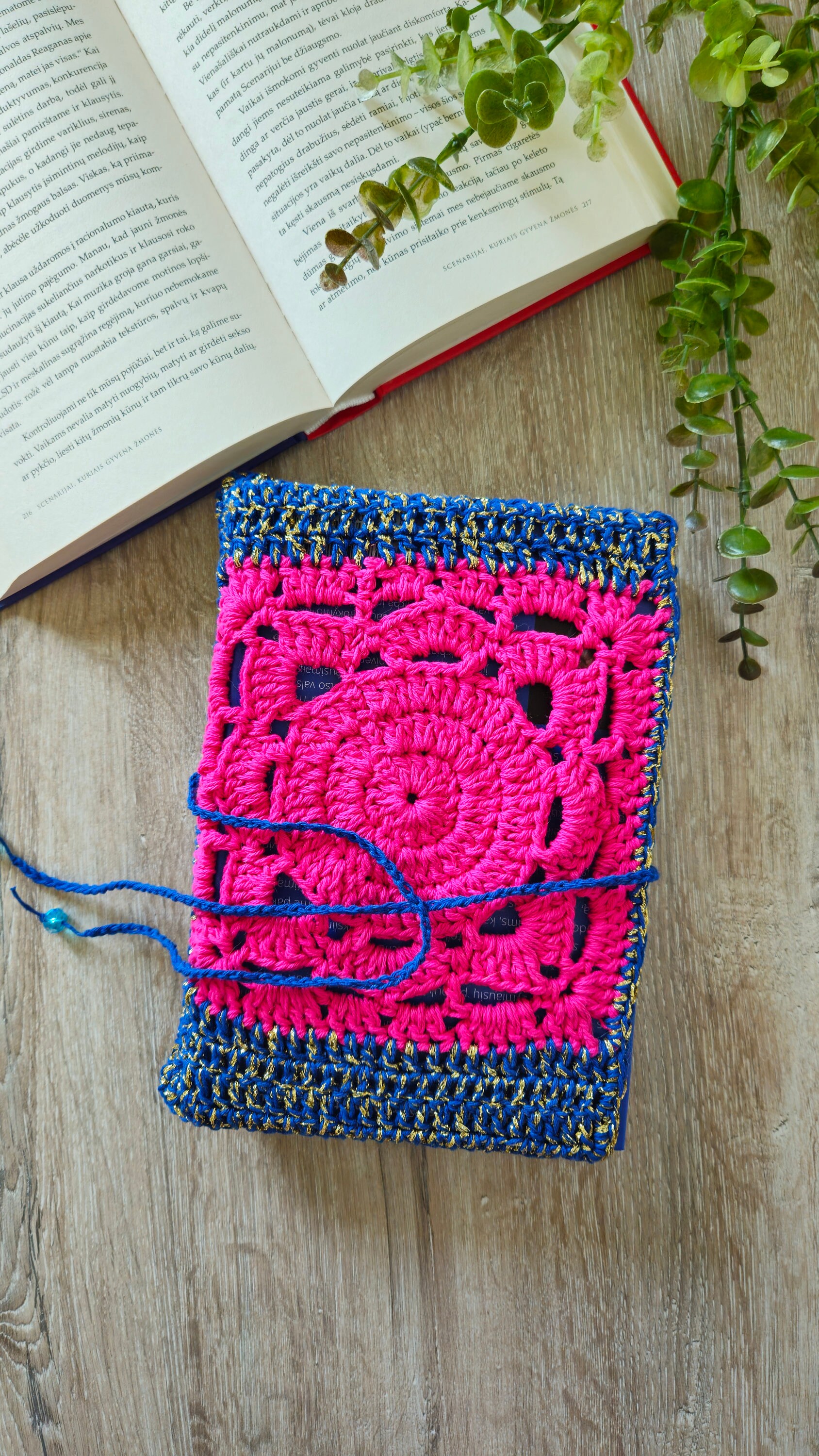 Crochet Bookmark Case, Crochet Book Sleeve, Handmade Crochet Book Cover ...