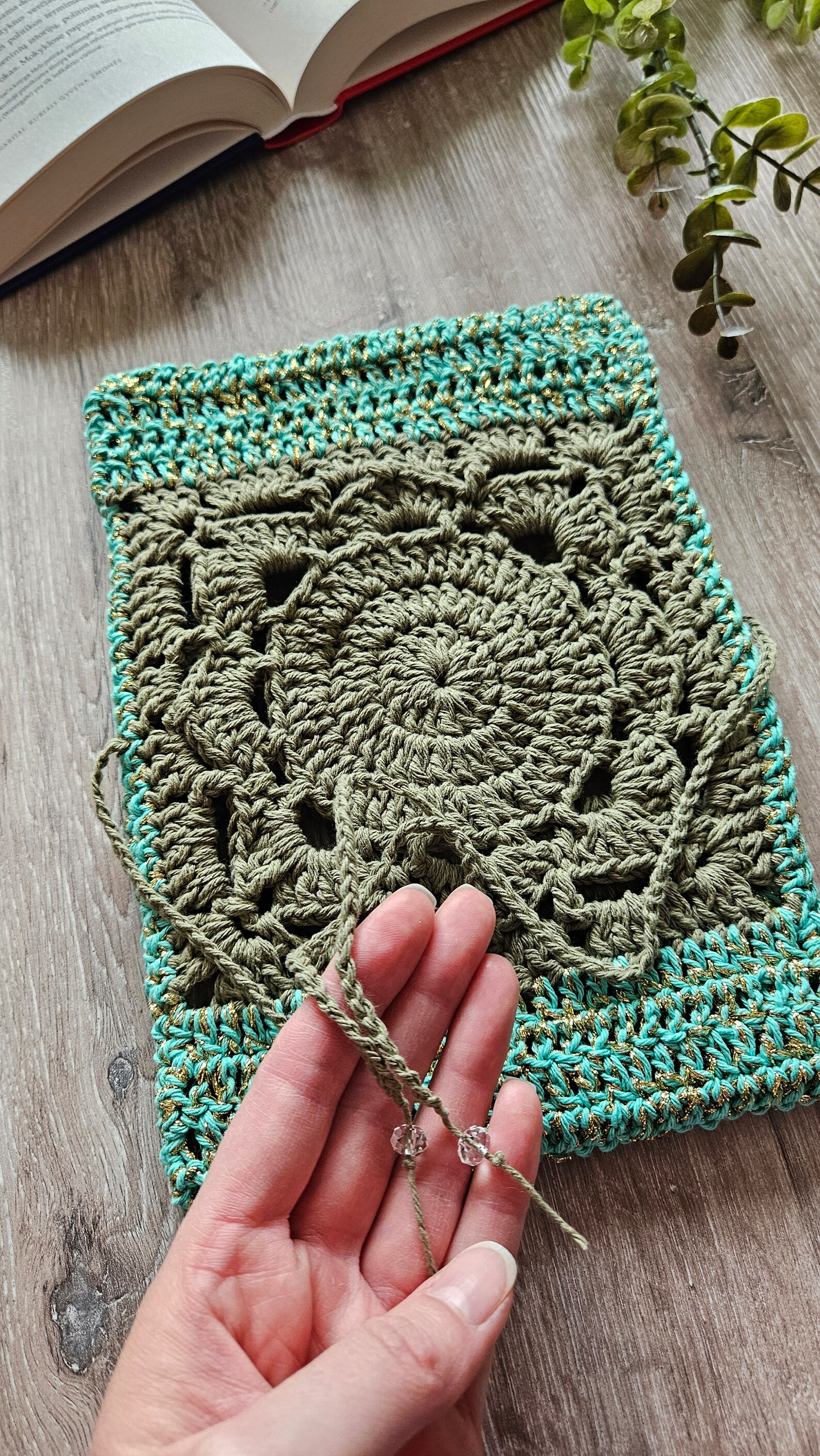 Crochet Bookmark Case, Crochet Book Sleeve, Handmade Crochet Book Cover ...