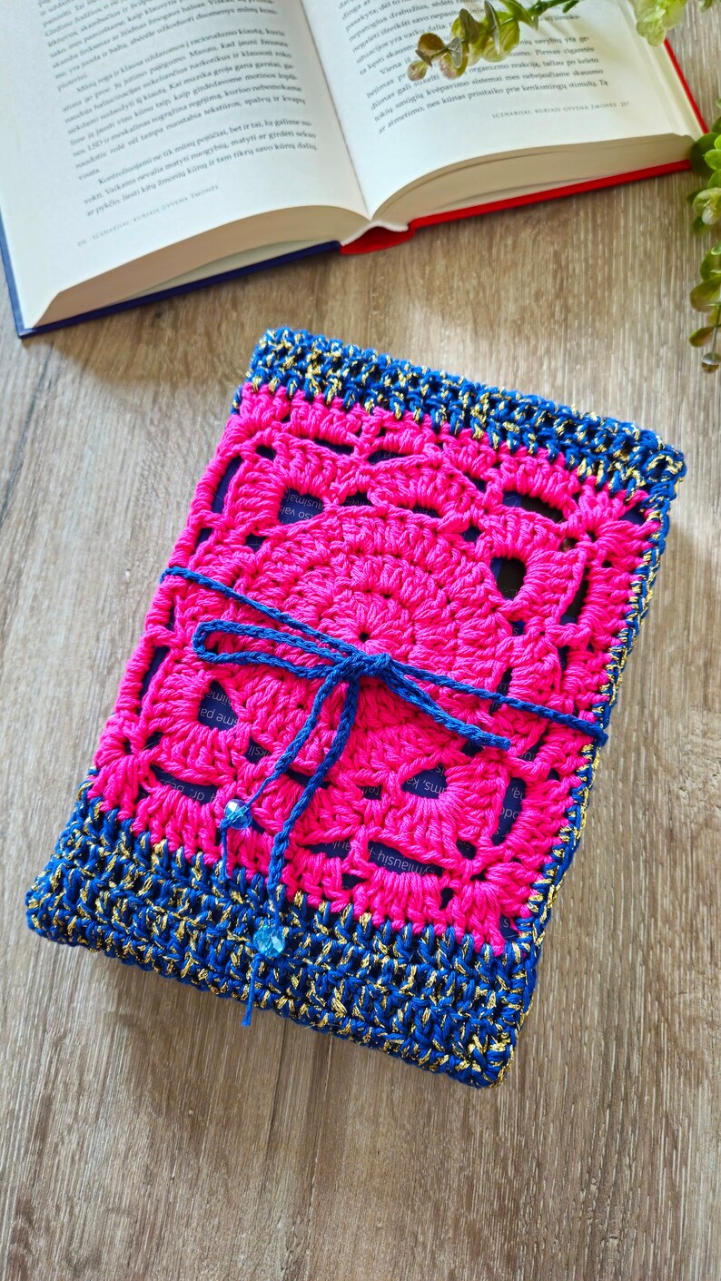 Crochet Bookmark Case, Crochet Book Sleeve, Handmade Crochet Book Cover ...