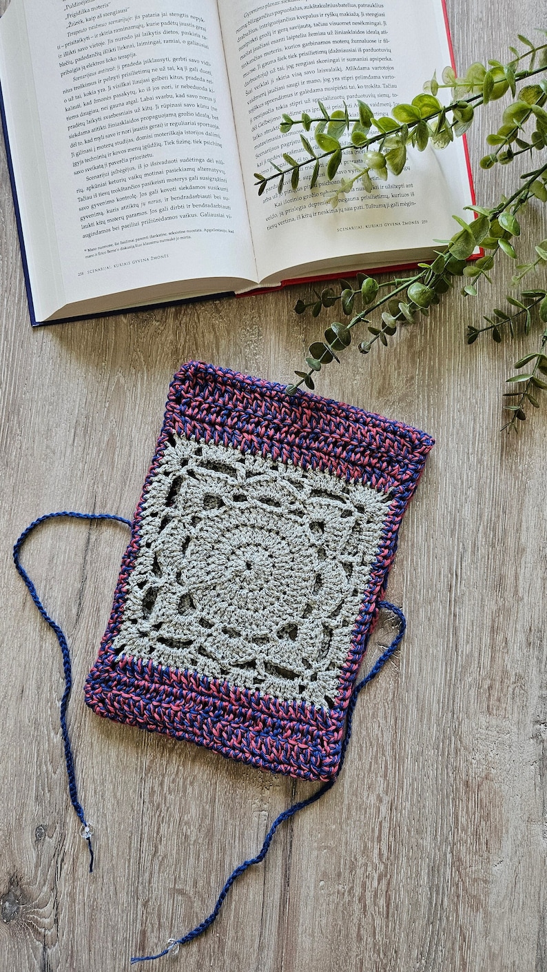 Crochet Book Sleeve, Book Cover, Handmade Multicolor Crochet Book Cover ...