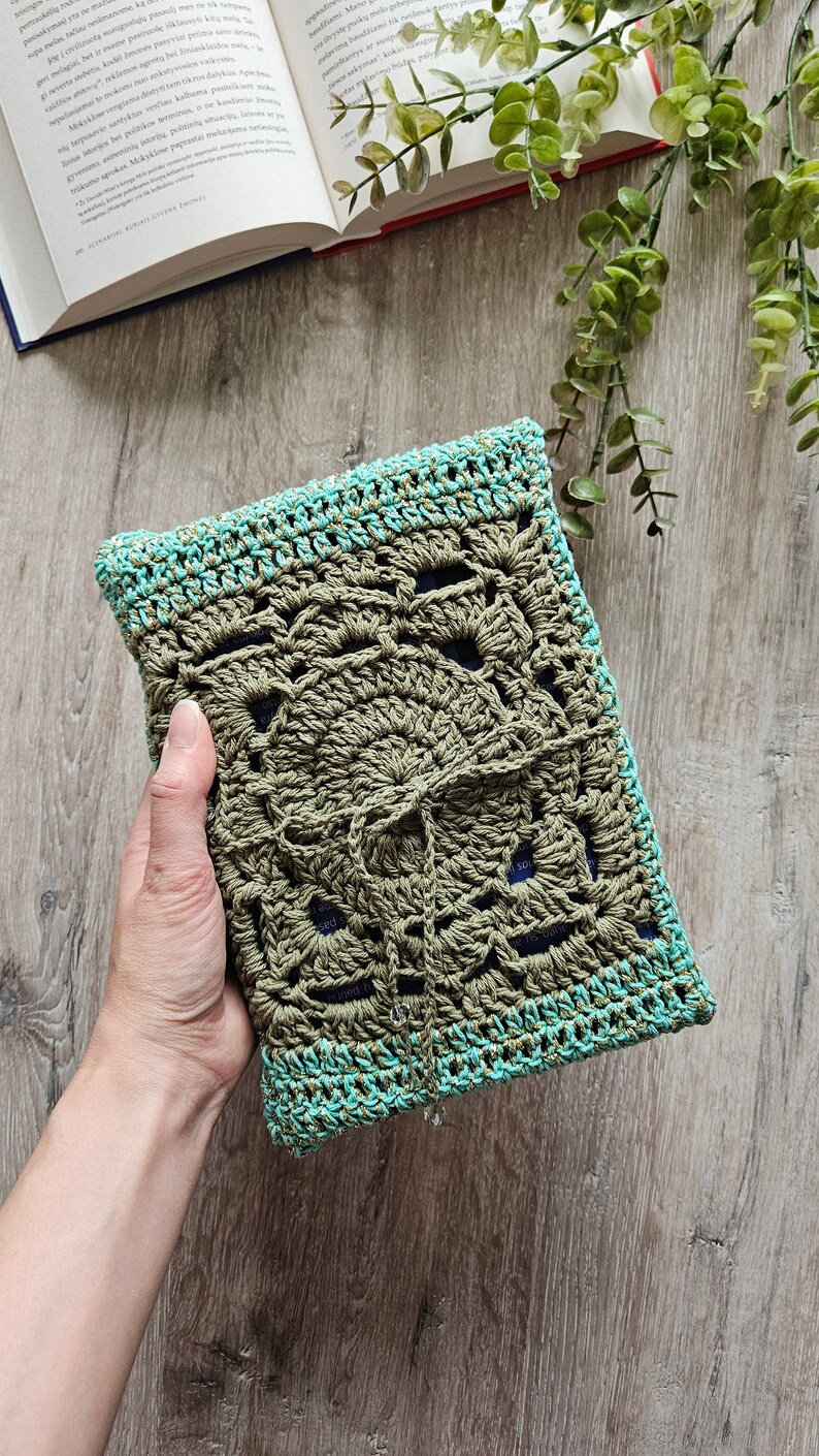 Crochet Bookmark Case, Crochet Book Sleeve, Handmade Crochet Book Cover ...