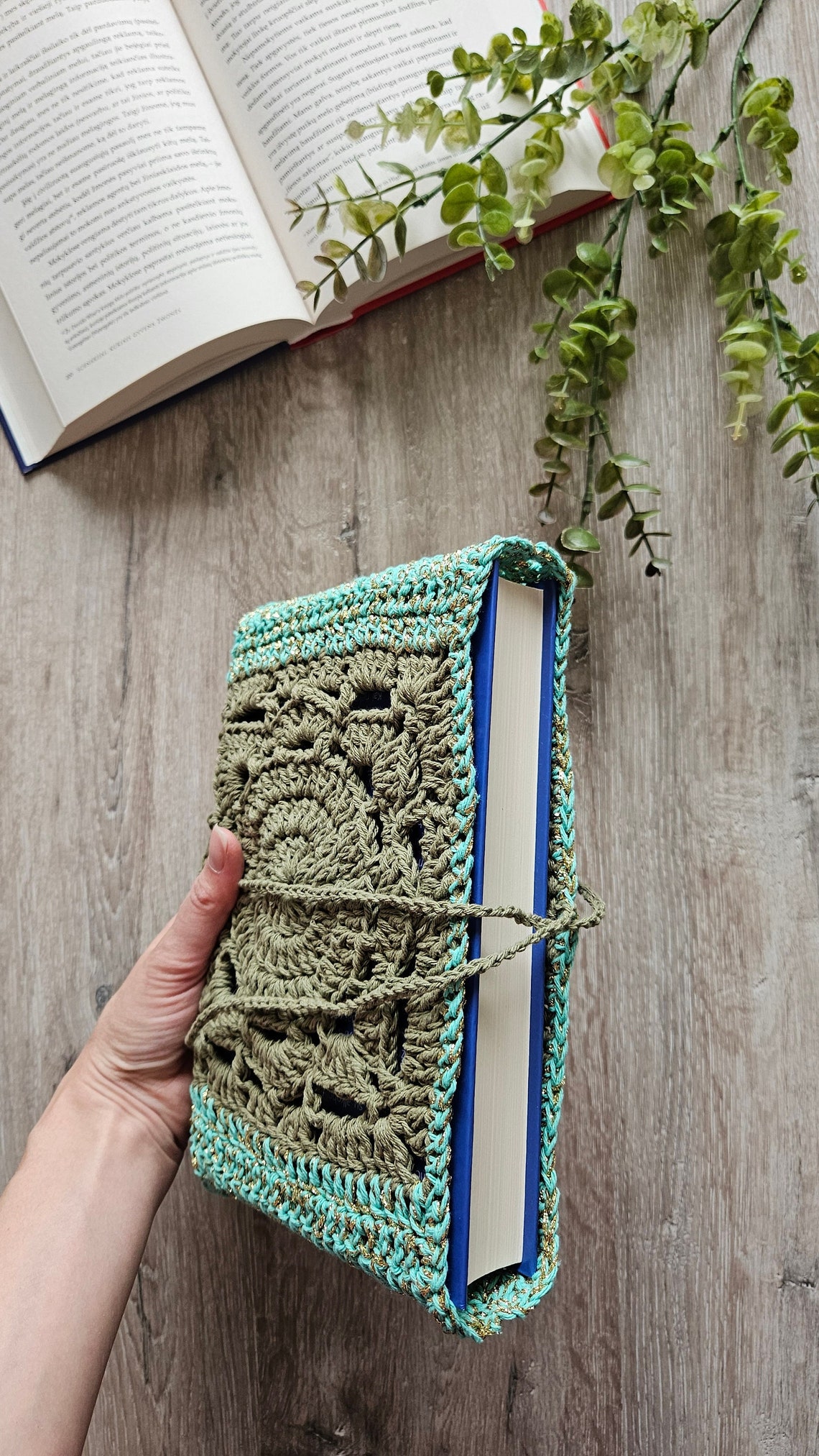 Crochet Bookmark Case, Crochet Book Sleeve, Handmade Crochet Book Cover ...