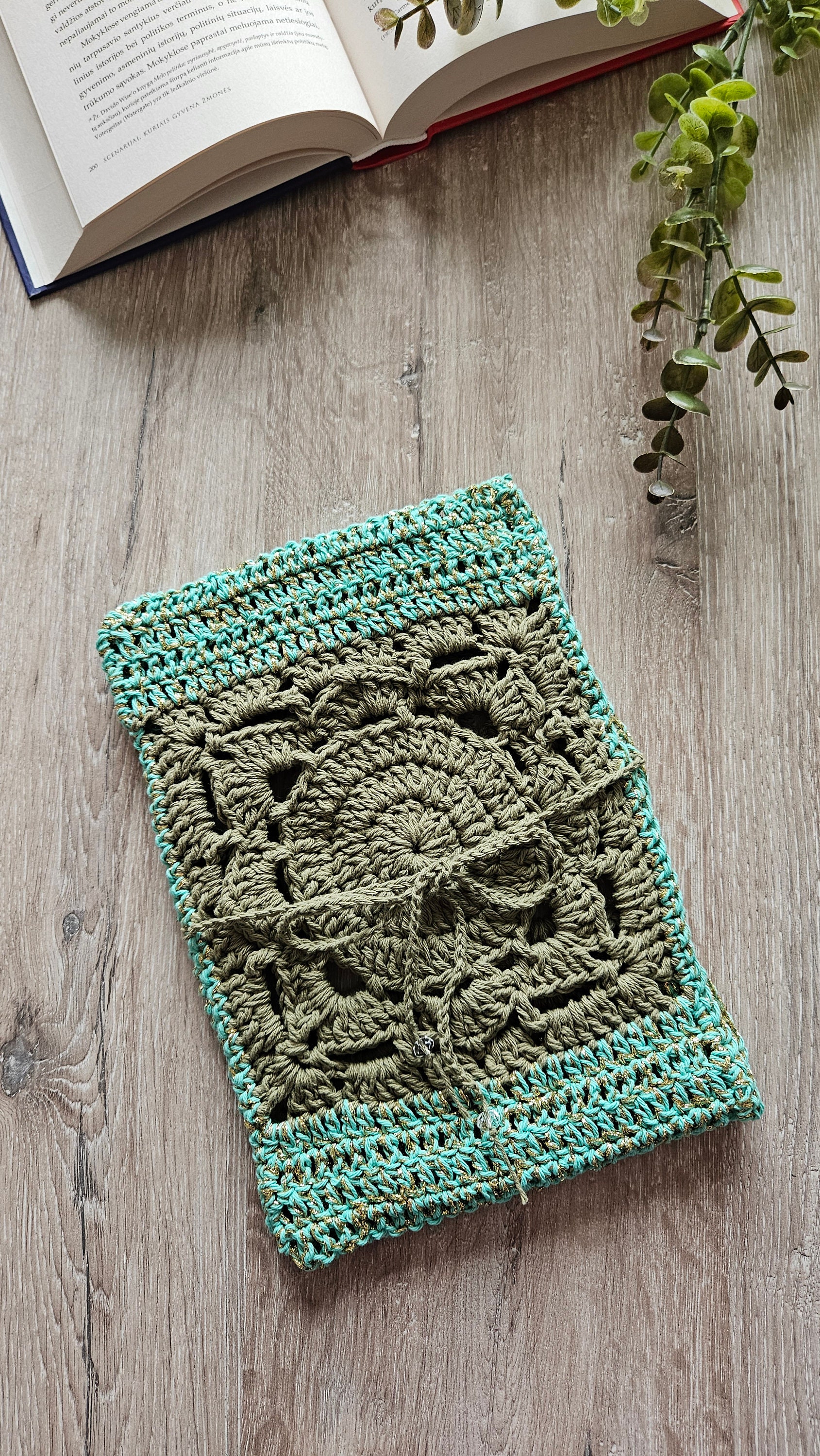 Crochet Bookmark Case, Crochet Book Sleeve, Handmade Crochet Book Cover ...