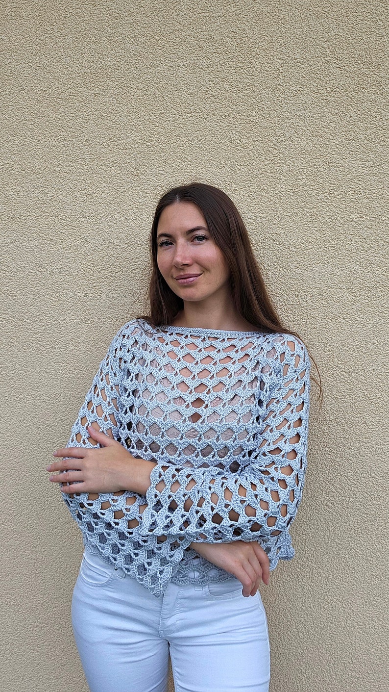 Crochet Woman Top, Crochet Summer Top, Crochet Blouse for Her, Handmade ...
