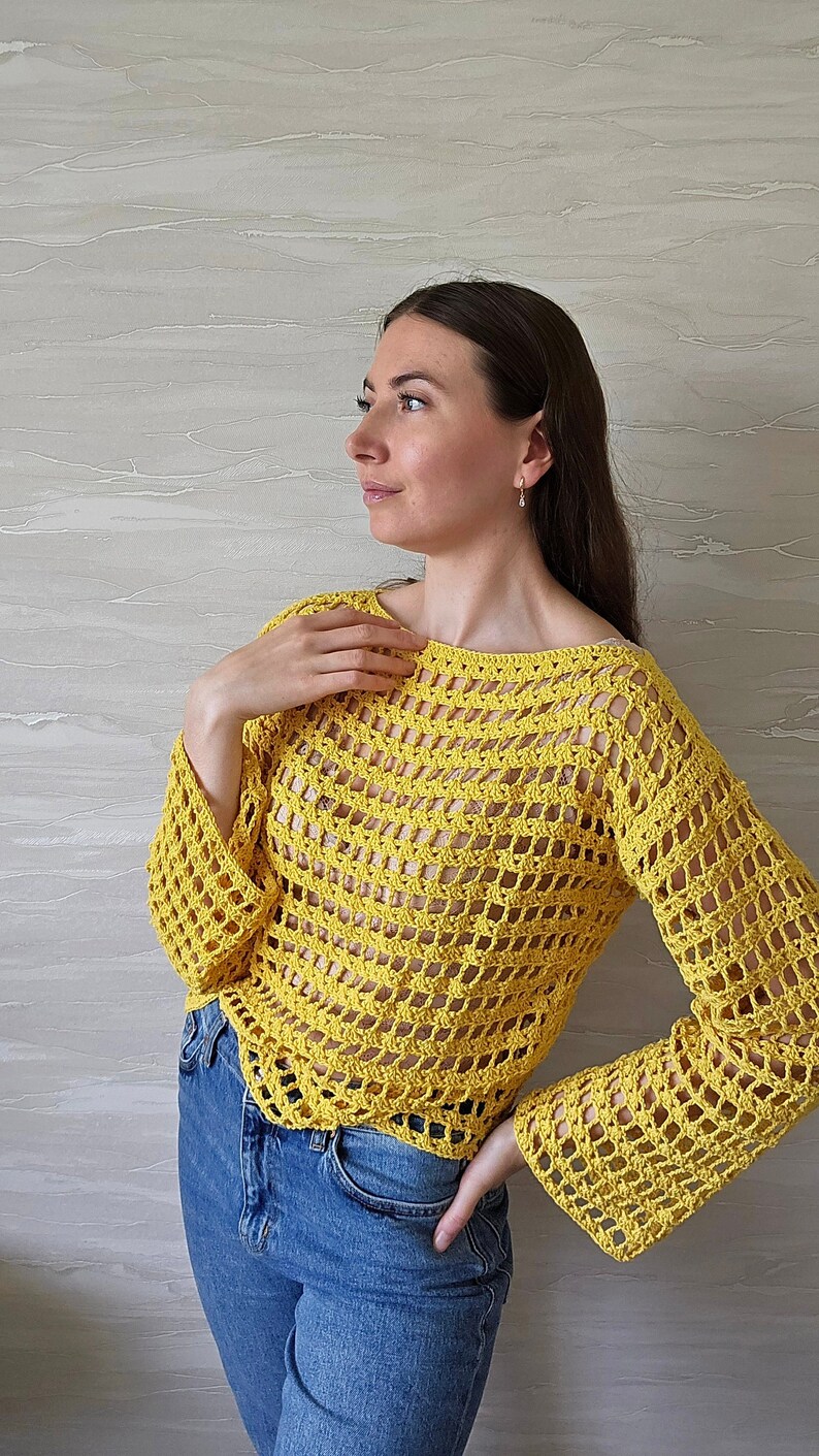 Crochet Crop Top, Crochet Lace Top, Crochet Summer Top, Crochet Jumper ...