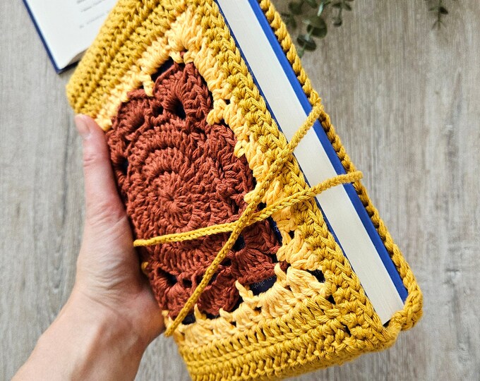Crochet Bookmark Case, Crochet Book Sleeve, Handmade Crochet Book Cover ...