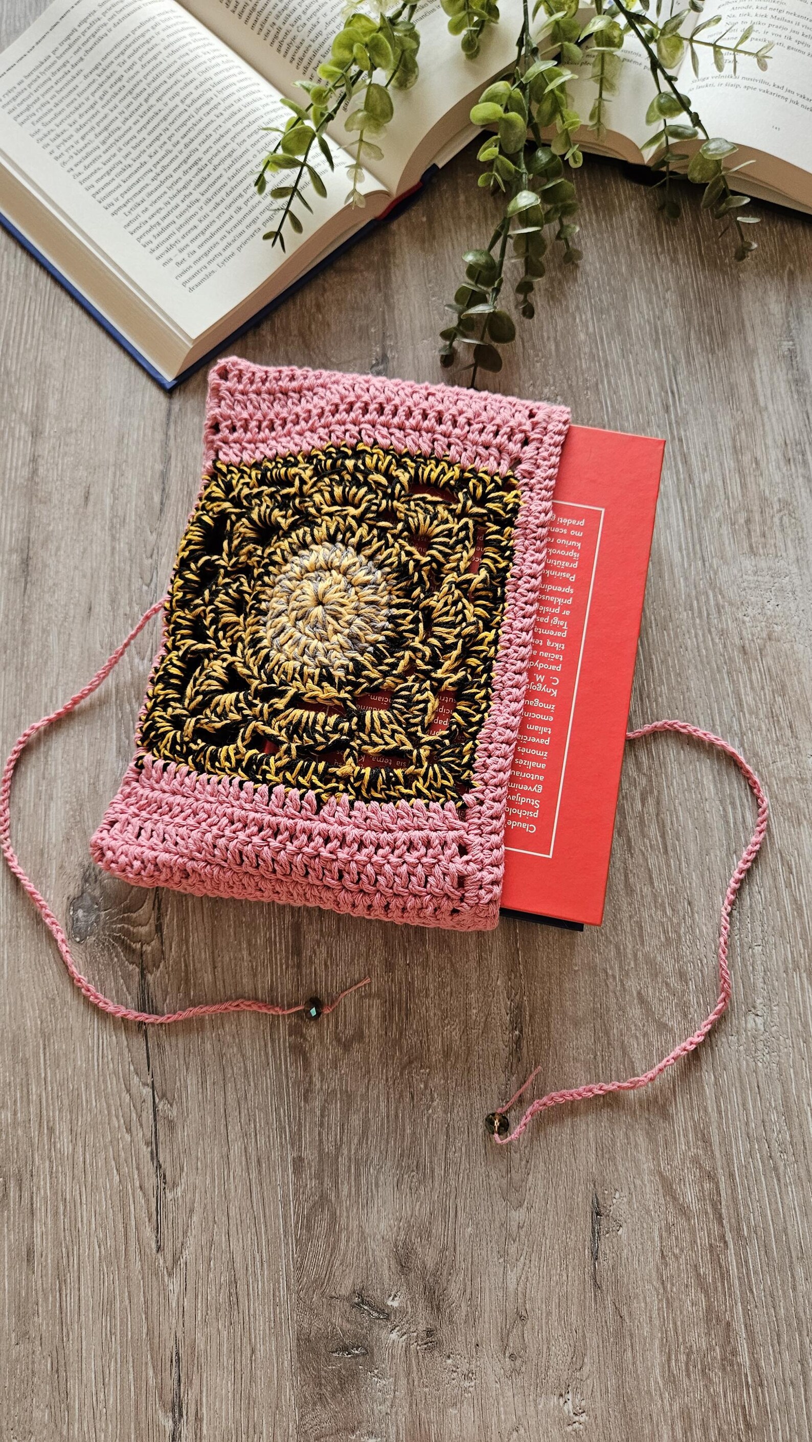 Crochet Book Sleeve: Handmade Cotton Book Cover With Glass Beads - Etsy