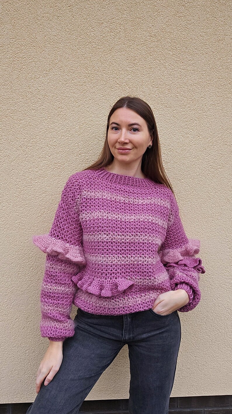 Crochet Sweater Pattern XS-XL Sizes, Crochet Unique Sweater, Crochet ...