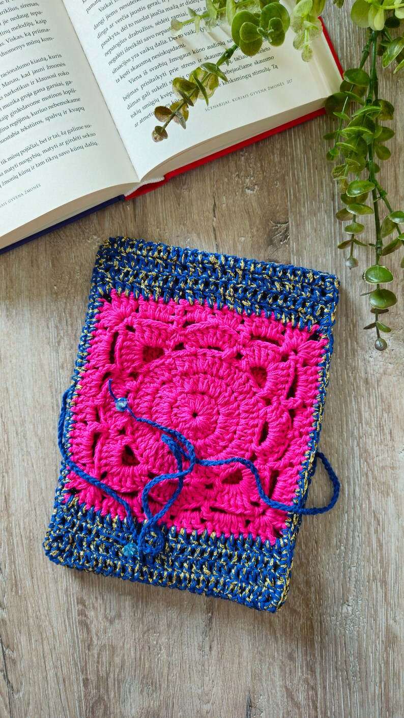 Crochet Bookmark Case, Crochet Book Sleeve, Handmade Crochet Book Cover ...