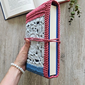 Crochet Book Cozy Case, Handmade Crochet Book Sleeve, Crochet Notebook ...