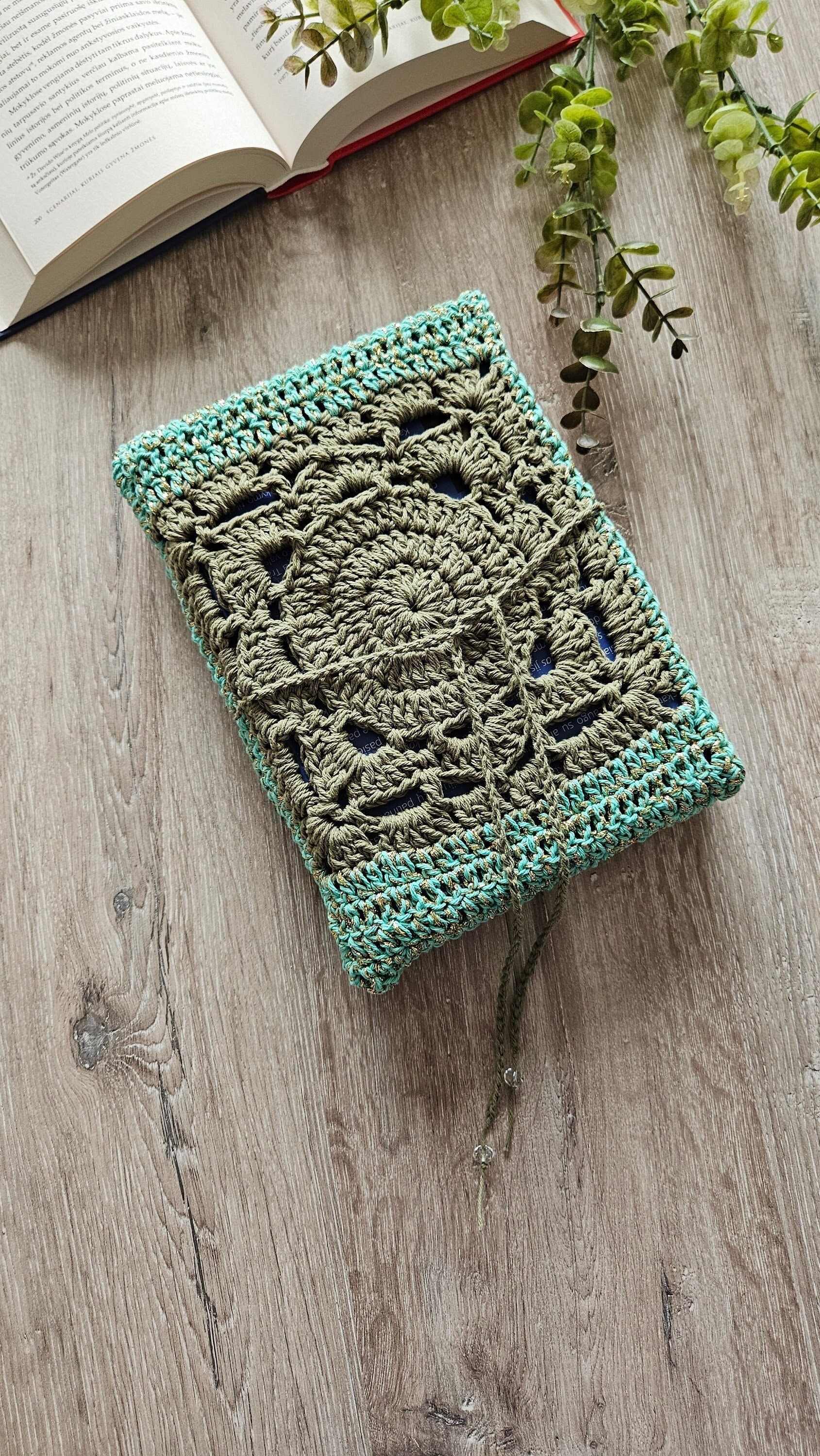 Crochet Bookmark Case, Crochet Book Sleeve, Handmade Crochet Book Cover ...