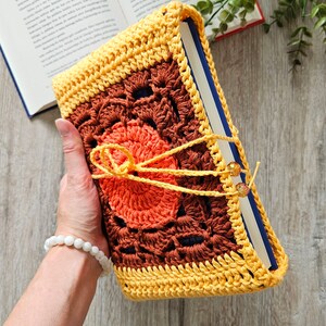 Crochet Boho Book Cover, Crochet Book Sleeve, Handmade Crochet Cozy ...