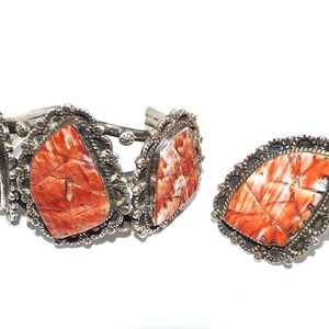 Navajo American Indian Calvin Toddy Sterling Silver Set Spiny Oyster ...