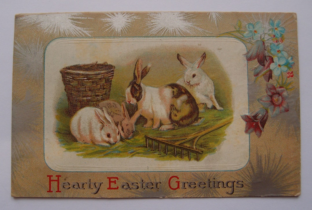 Antique Easter Rabbit Postcard - Etsy