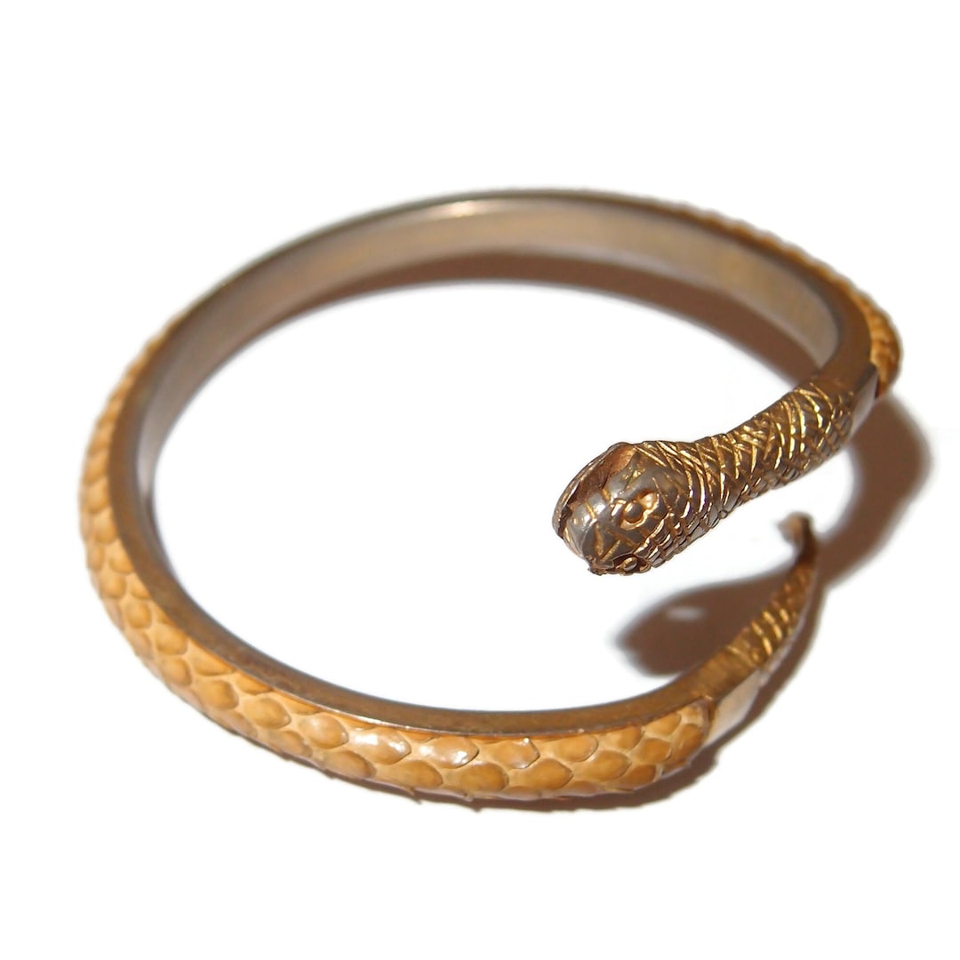 Vintage Upper Arm Snake Bracelet With Real Snake Skin - Etsy