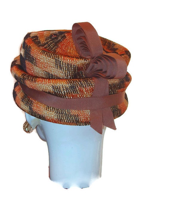 1960s Howard Hanlon Original orange and brown plaid h… - Gem