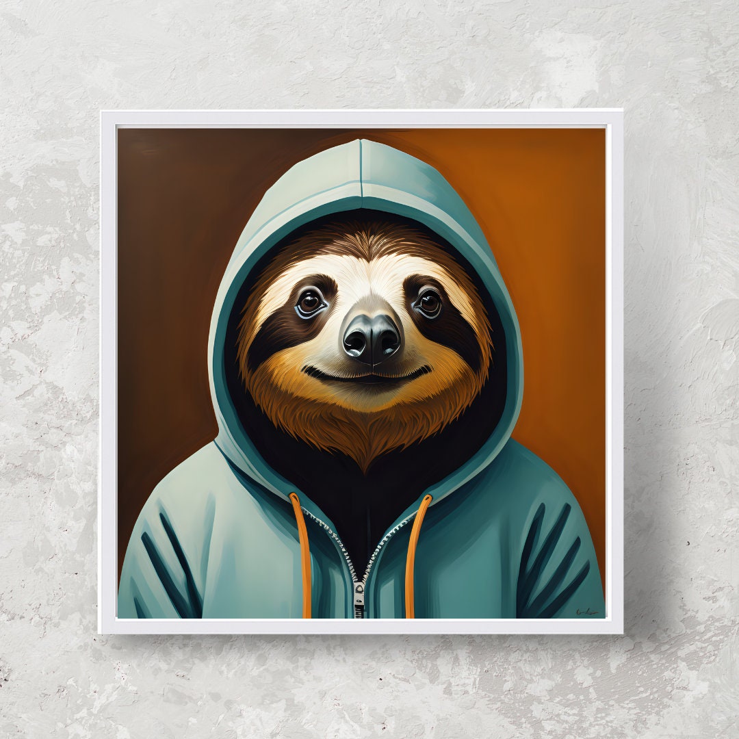 Sloth Portrait Wall Art Digital Print PNG Living Room Decor - Etsy