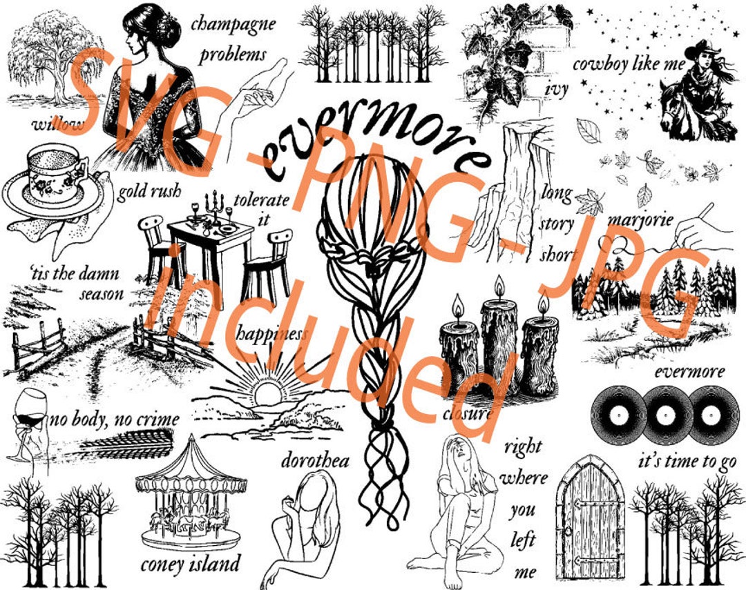 Taylor Swift Evermore Digital Files for Laser Engraving SVG PNG JPG ...