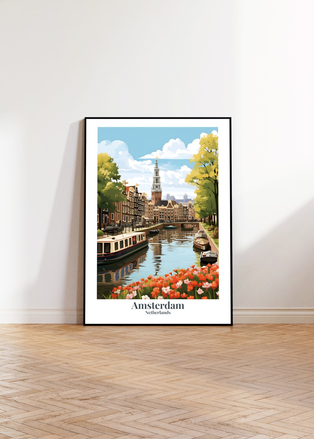Travel Poster Amsterdam Netherlands Wall Art Adventure - Etsy
