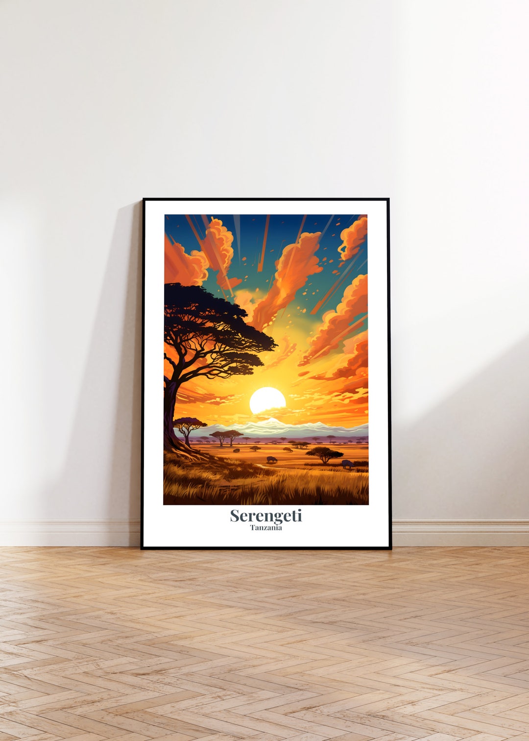 Travel Poster Serengeti Tanzania Africa Wall Art - Etsy