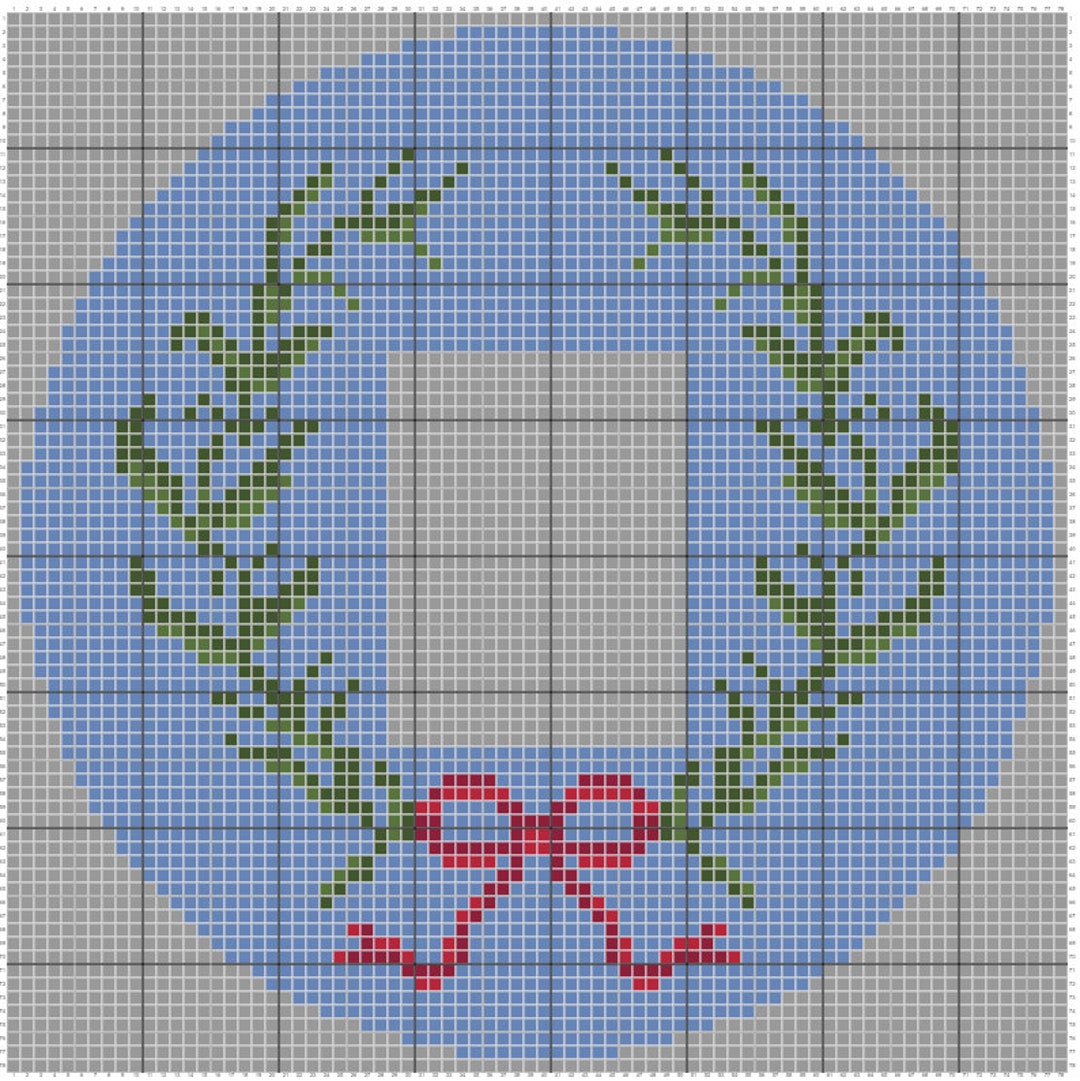 Ribbon - Custom Monogram Needlepoint Ornament Pattern (stitch Guide) - Etsy
