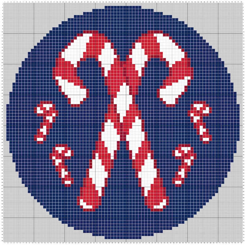 Scattered Candy Canes Ornament Needlepoint Pattern (stitch Guide) - Etsy