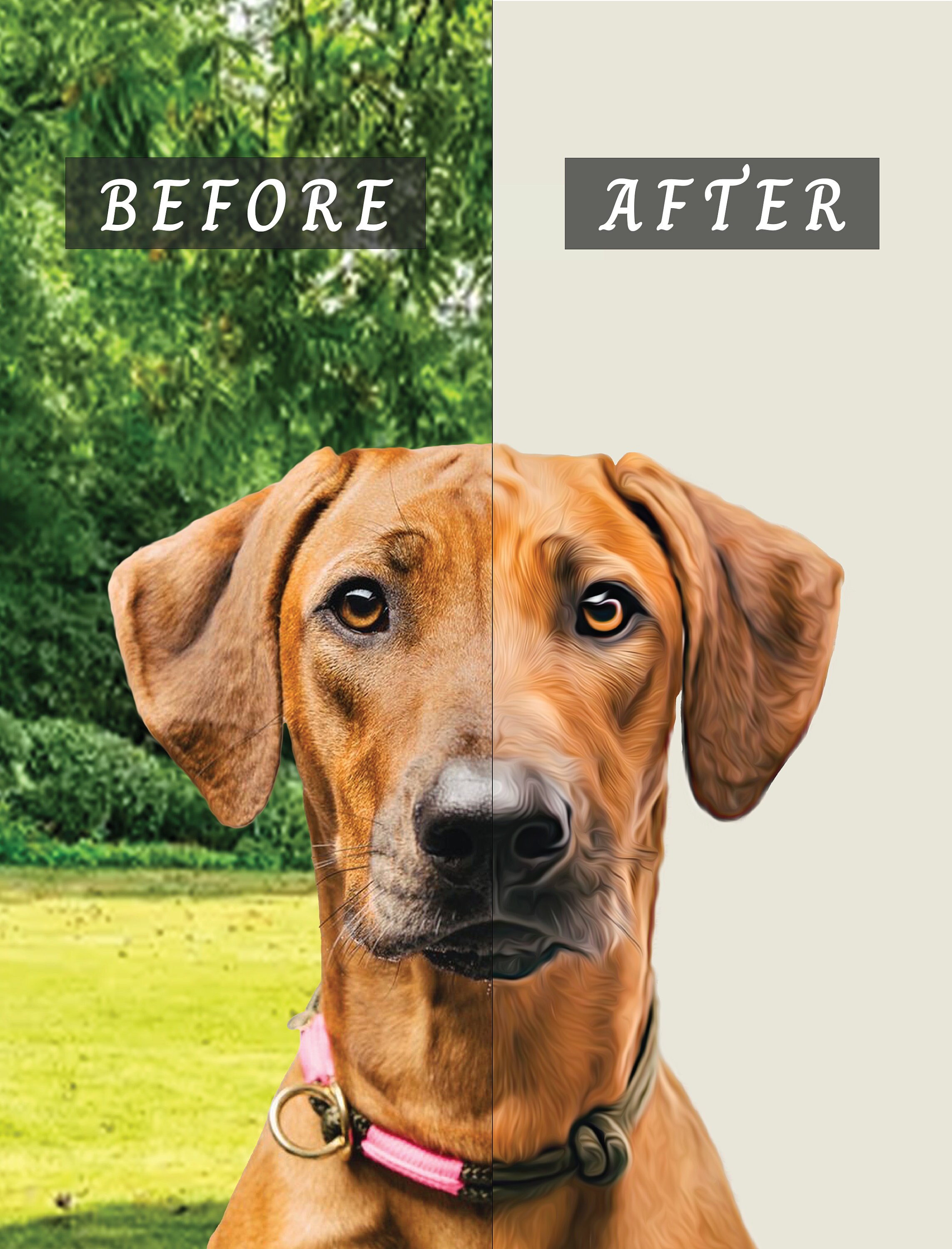 Custom Pet Portraits Using Pet Photo Personalized Digital Dog Portraits ...