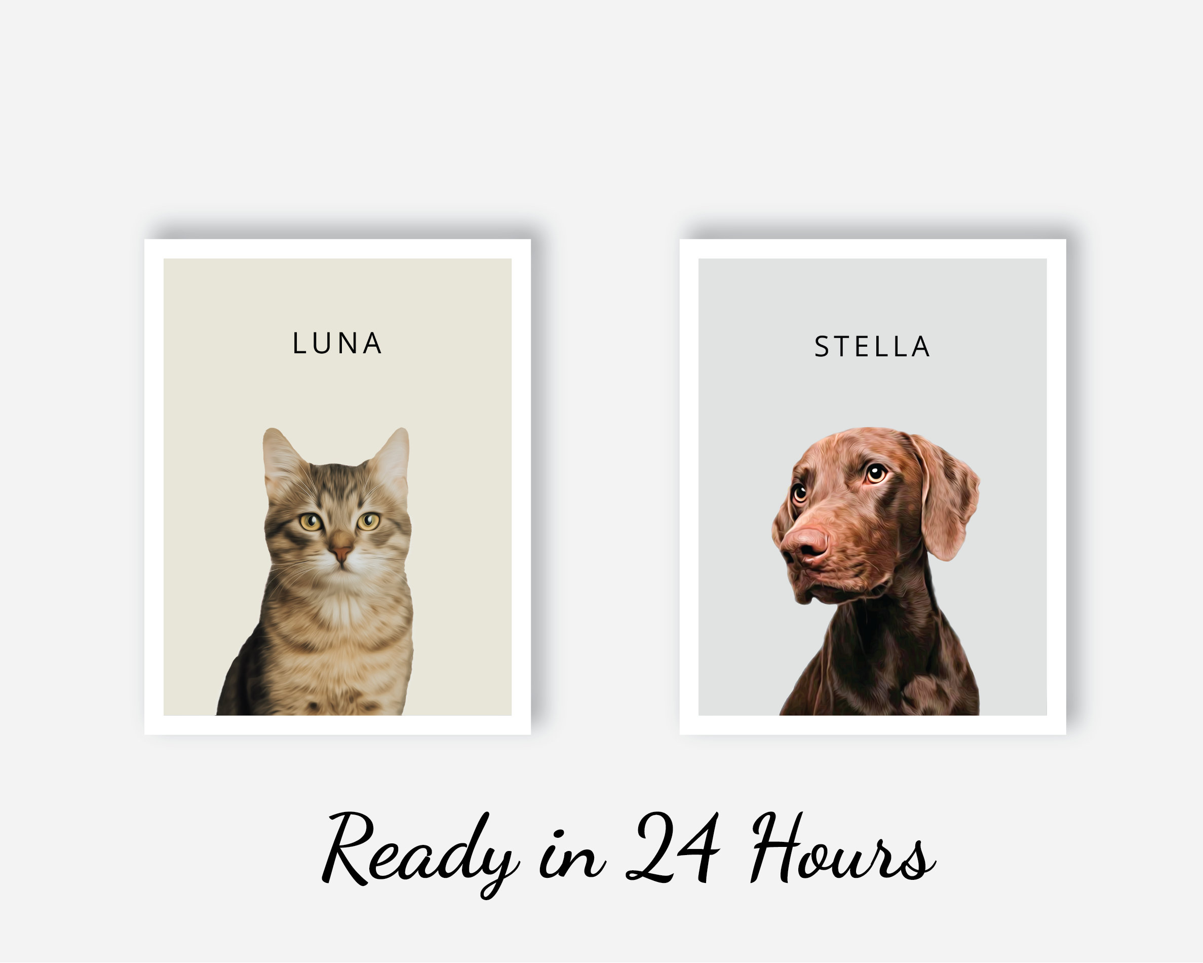 Custom Pet Portraits Using Pet Photo Personalized Digital Dog Portraits ...