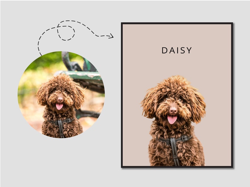 Custom Pet Portraits Using Pet Photo Personalized Digital Dog Portraits Cat Portraits Custom Dog ...