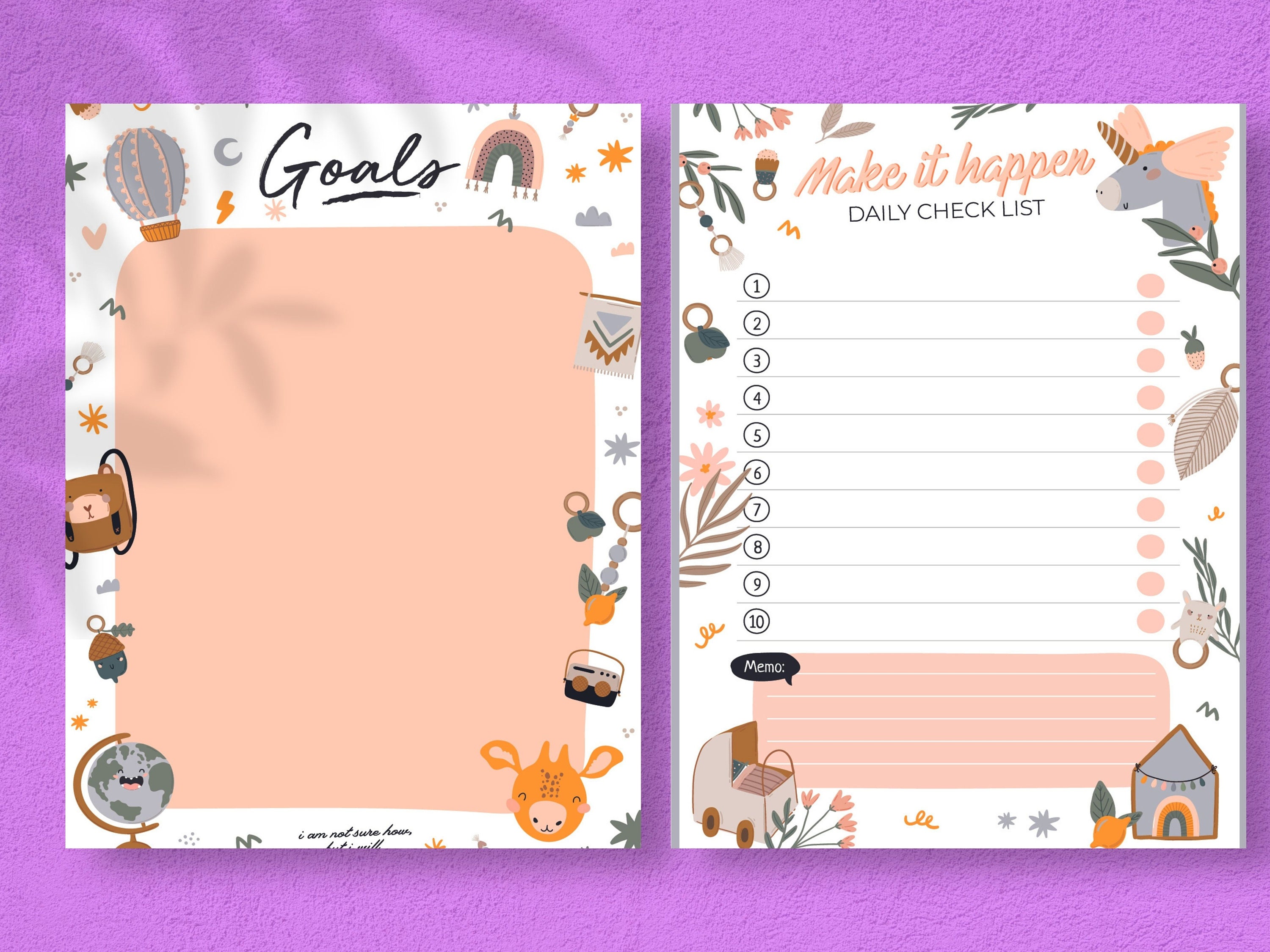 Printable Weekly Planner for Kids L Children's Planner L - Etsy
