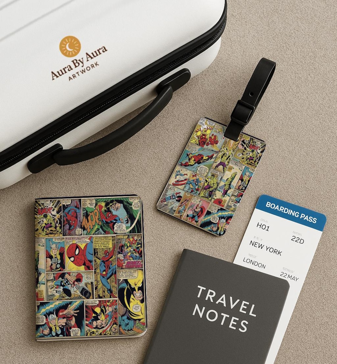 Retro Comics Avengers Superhero Travel Gift Passport Case Cover and ...