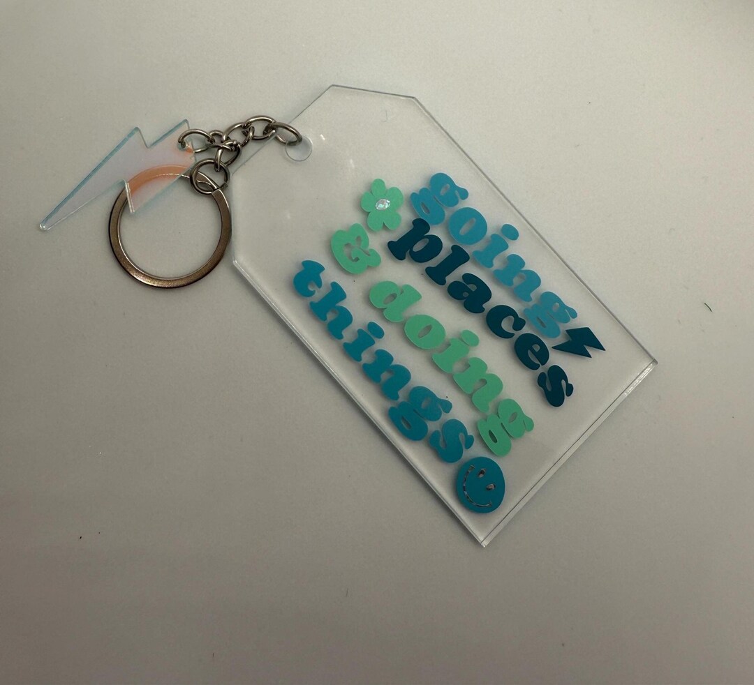 Going Places Doing Things Acrylic Keychain - Etsy