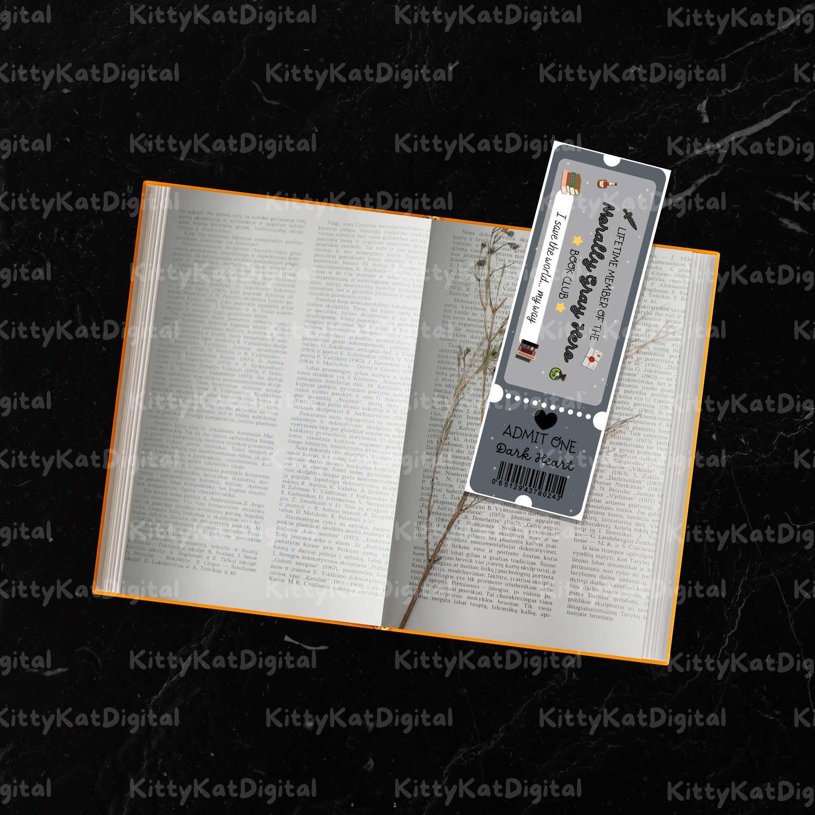 Printable Bookmarks, Book Club Member Ticket, Digital Download, PDF and ...